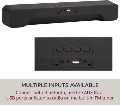 Mini Portable Bluetooth Soundbar for PC and TV Compact Speakers 10W ...