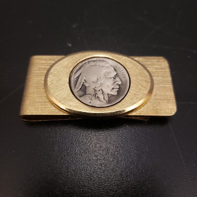 VITAGE GOLD PLATED "FOSTER" MONEY CLIP WITH 1920 BUFFALO NICKEL | eBay