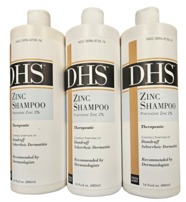 DHS ZINC Shampoo for Dandruff Control 16oz ( 3 pack ) __ NEW LOOK ...