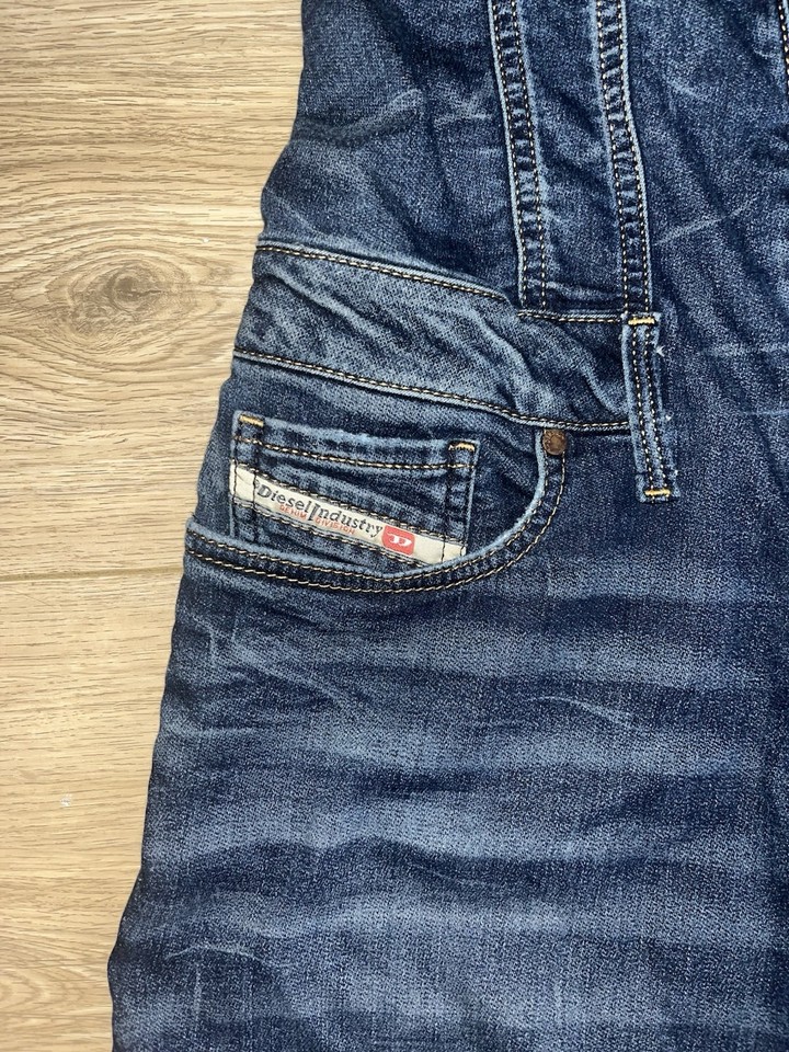 Diesel Denim Front Zip Cross Back Overalls Jumpsuit With Zipper On Legs ...