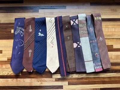 10 Piece Men's Atomic Swing Tie Lot Vintage 1930s-1970s Assorted Tie ...
