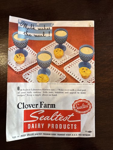 Vintage 1941 Sealtest Food Adviser Dairy Recipes Cookbook Booklet | eBay