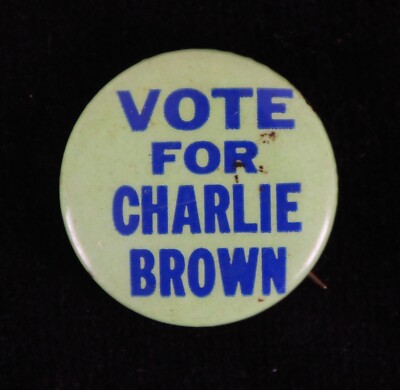 1960s Vote for Charlie Brown 1 1/4" Pinback Button | eBay