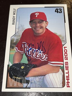 Randy Wolf Autographed Signed 2001 Team Issued 4x6 Postcard Phillies | eBay