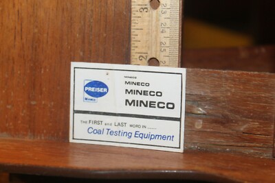 Vintage Coal Mining Decal Sticker Mineco Coal Testing Equipment | eBay