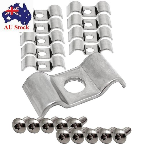 10 Set M5x12MM Double Line Clamps Hose Clamp Brake Fuel Lines and Tubes ...