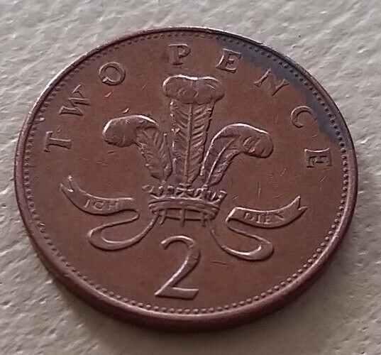 United Kingdom two pence 1993 Original ELIZABETH II D G REG F D 2 Pence ...