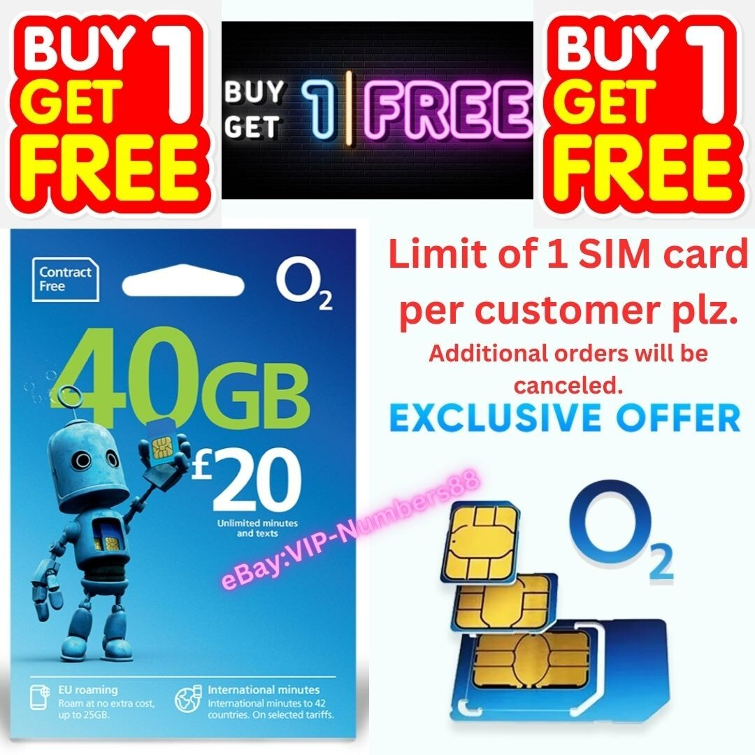 O2 Sim Card - New and Sealed O2 Pay As You Go 02 O2 PAYG Classic Data ...