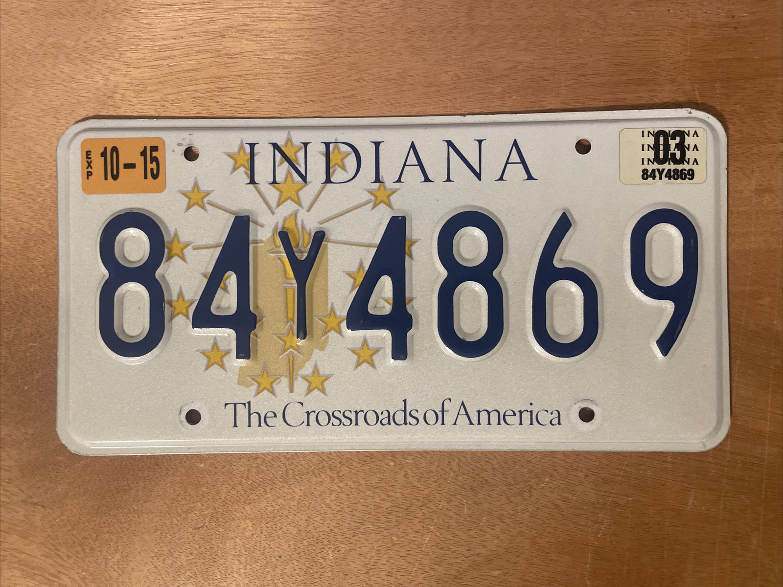2003 Indiana License Plate “Crossroads Of America” # 84Y4869 Vigo ...