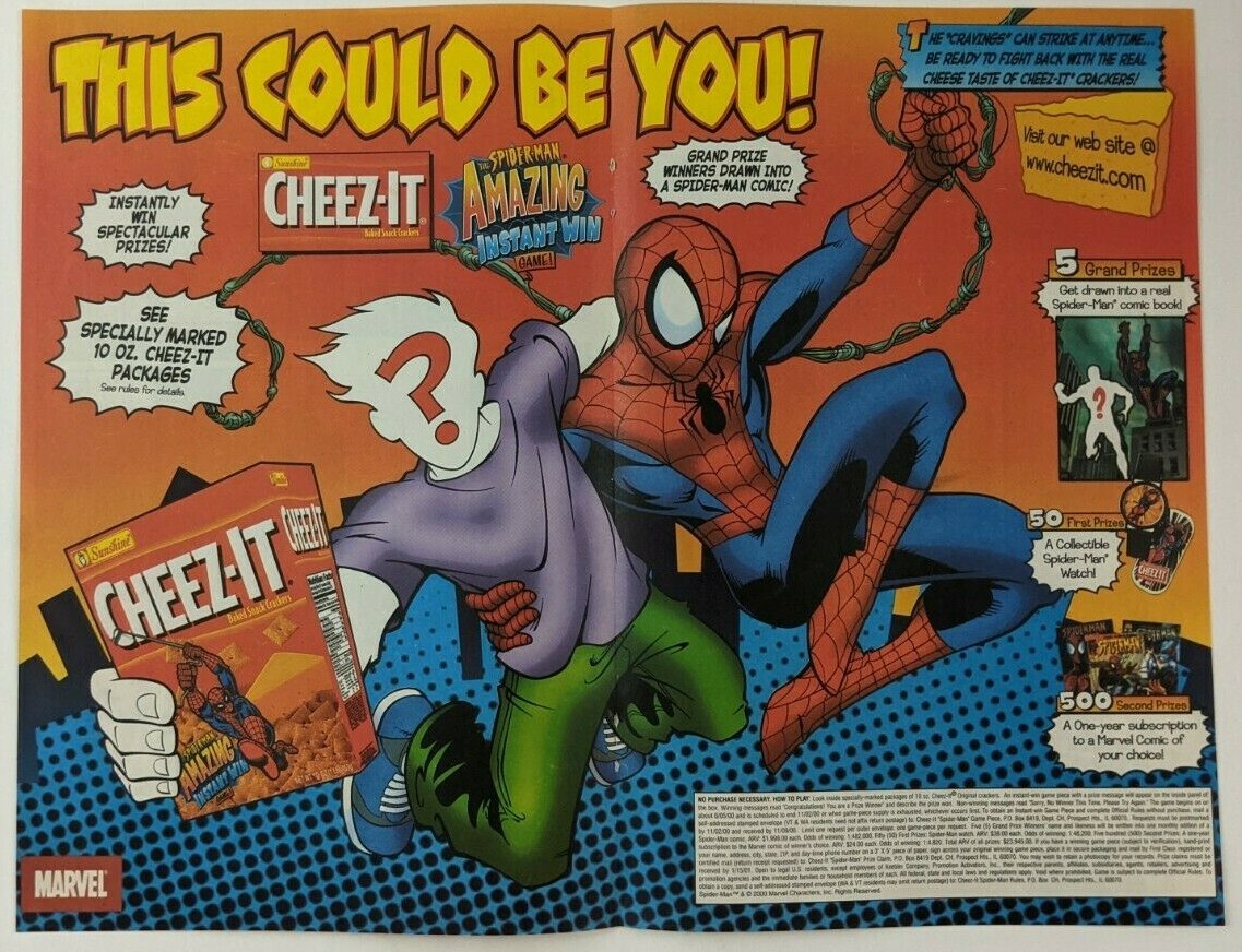 Spider-Man Cheez-It Print Ad Poster Art PROMO Official Amazing Instant ...