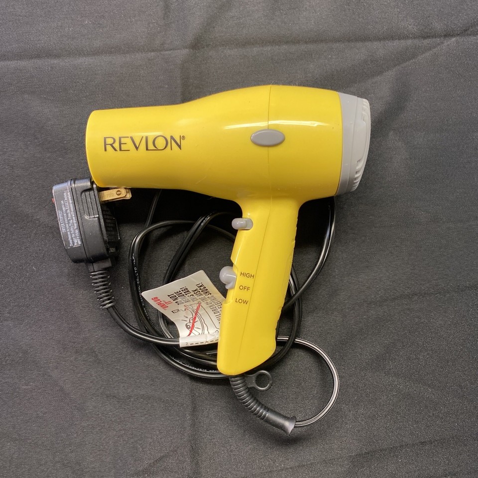 Revlon Hair Dryer Style and Go 1875 Watt Small Travel Size Yellow | eBay