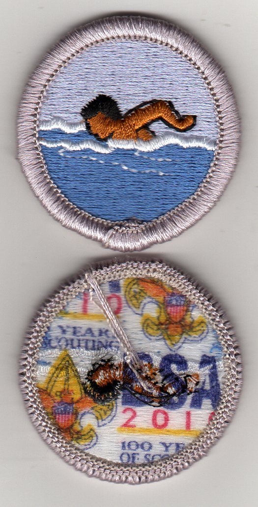 Swimming Merit Badge, Type K, "BSA 2010" Back (2010-12), Mint! | eBay