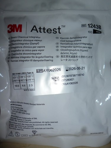 OPENED pack 3M Attest Biological Indicator For Steam Sterilization Exp ...