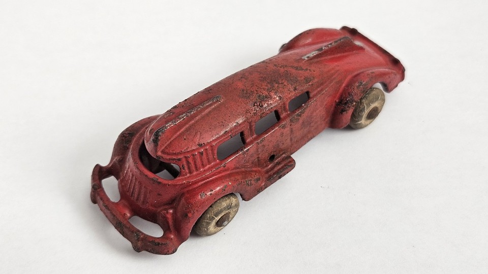 Vintage 1930's Hubley Futuristic Rocket Streamline Bus Red Vtg Rubber ...