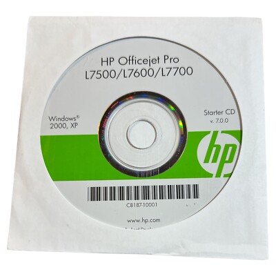 HP Officejet Pro L7500 L7600 L7700 Windows Vista Starter CD 8.0.1 | eBay