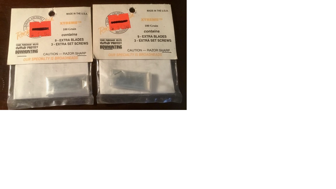 LOT OF 2 PACKS BARRIE ARCHERY XTREME 100 GRAIN BROADHEAD BLADES - 18 IN ...