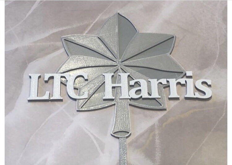 Lieutenant Colonel Oak Leaf Custom Cake Topper Personalized Military ...