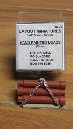 INK WELL O HAND PAINTED RESIN LOAD FOR FLAT CAR PIPE ON PALLET 622956 ...