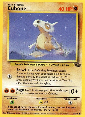 Pokémon Cubone Card 50/64 Jungle Series 1st Edition | eBay