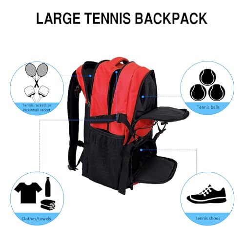 |Tennis Bag Tennis Backpack for Men Women-Large Tennis Racket Bag with ...