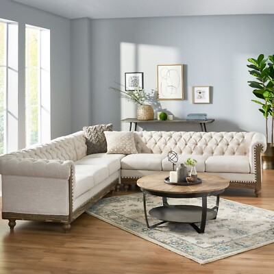 Nailhead Sectional Sofa | Baci Living Room