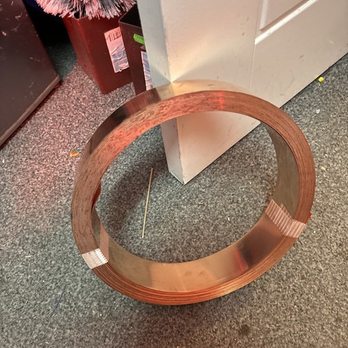 10m x 50mm x 0.6mm Copper Coil Fixing Strip for Lead Zinc Flashing Flat ...