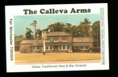 1 x matchbox label pub The Calleva Arms Silchester Hampshire ≠ ME1657 ...