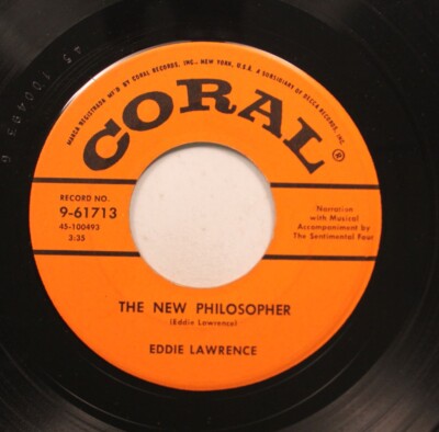 50'S & 60'S 45 Eddie Lawrence - The New Philosopher / Loco Baseball On Coral | eBay