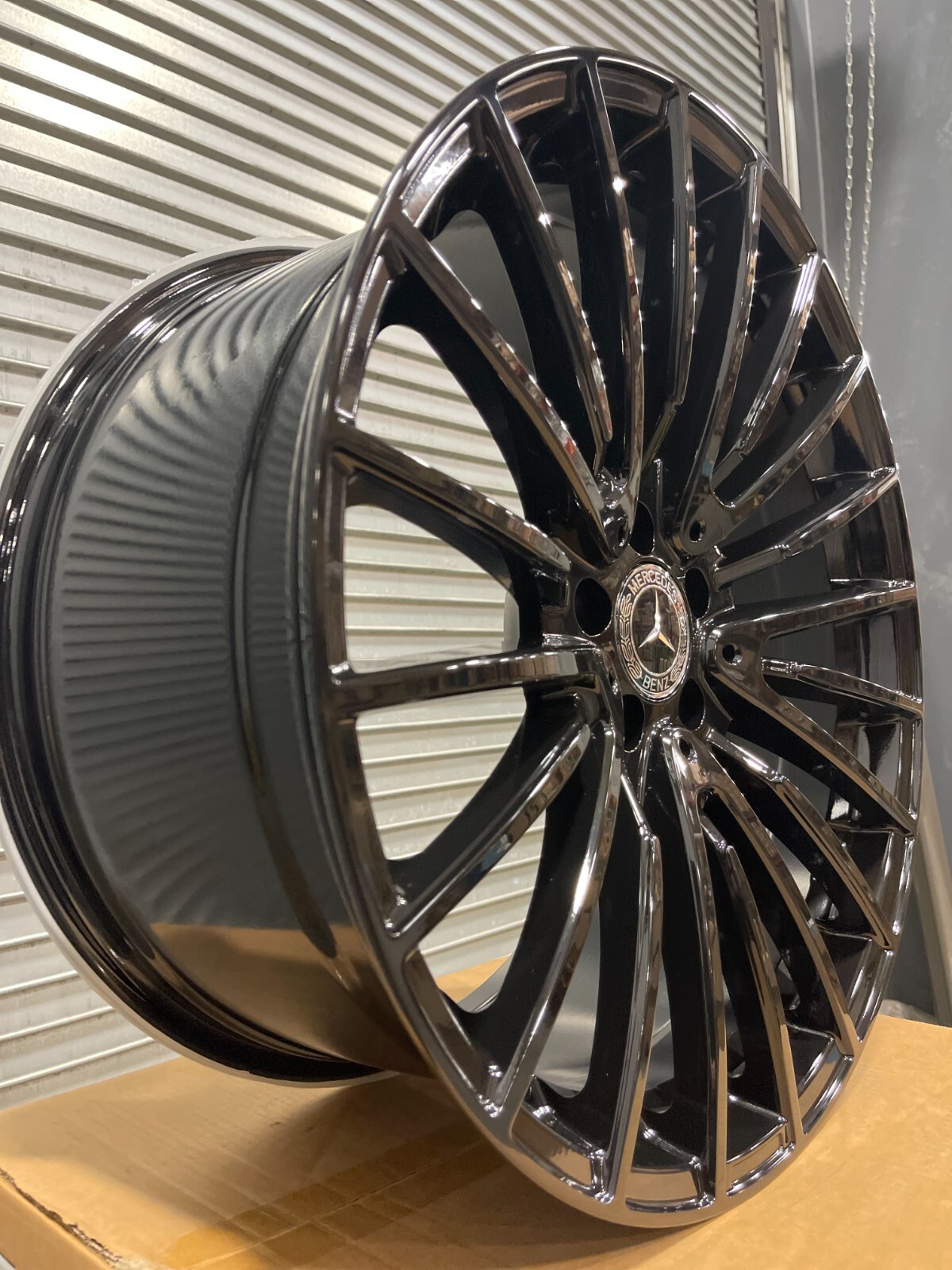 (set 4) 20" GLOSS BLACK AMG STYLE WHEELS RIMS FITS MERCEDES BENZ 5X112 ...