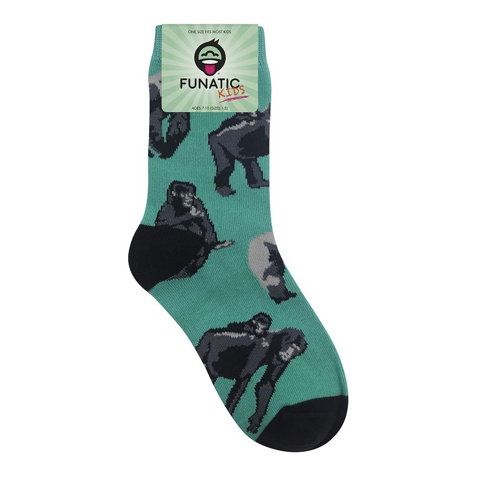 FUNATIC Gorilla Socks for Kids Ages 7-10, One Size Fits 7-10 Years, | eBay