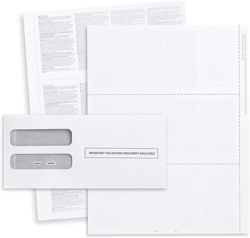 W2 Forms Blank 3 up Tax Forms 2025 Withenvelopes, Perforated Paper with ...