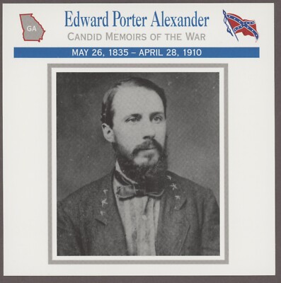 Edward Porter Alexander Atlas Civil War Card Officers Enlisted Men | eBay