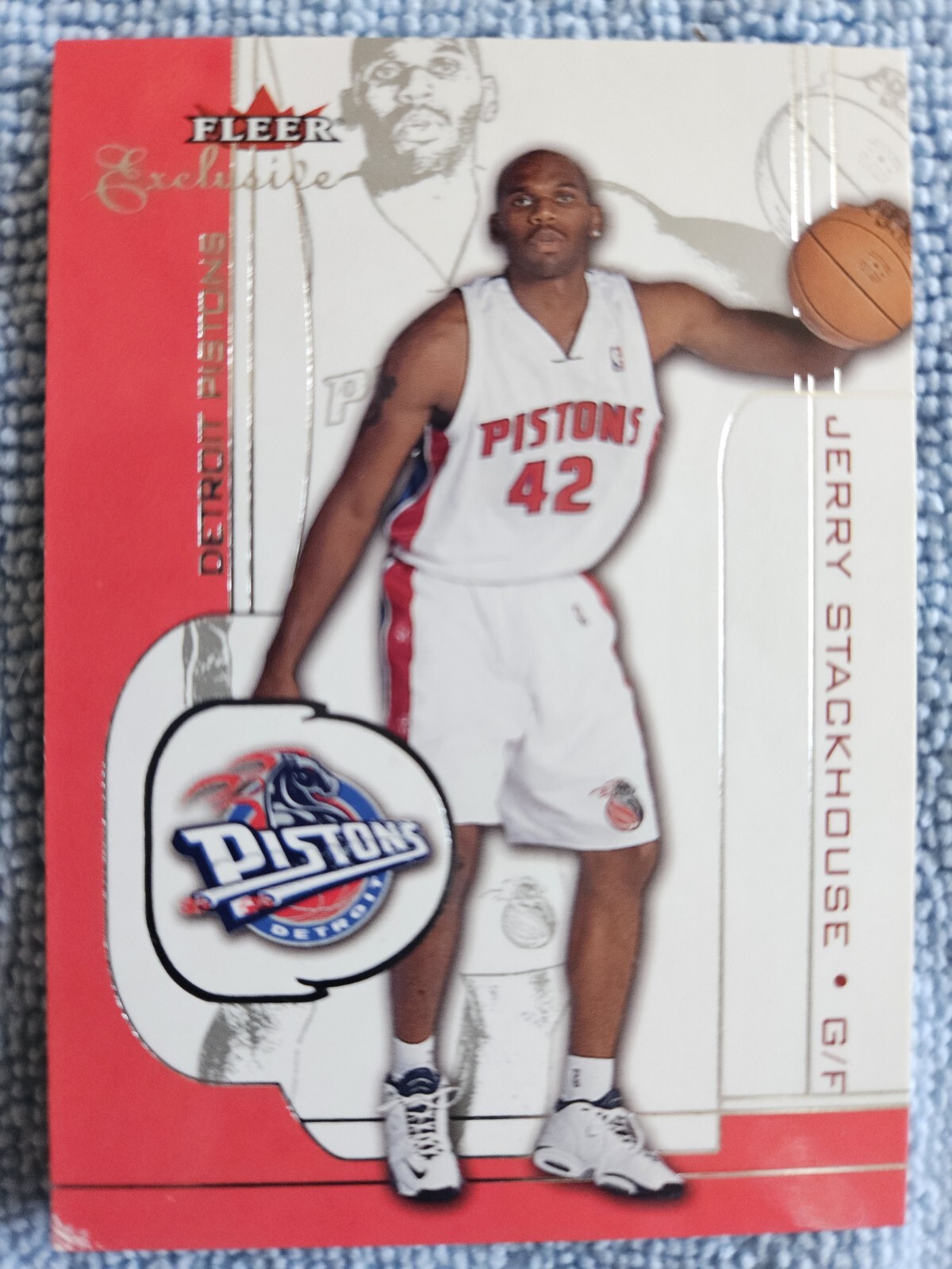 2001-02 Fleer Exclusive #55 Jerry Stackhouse Detroit Pistons Basketball ...
