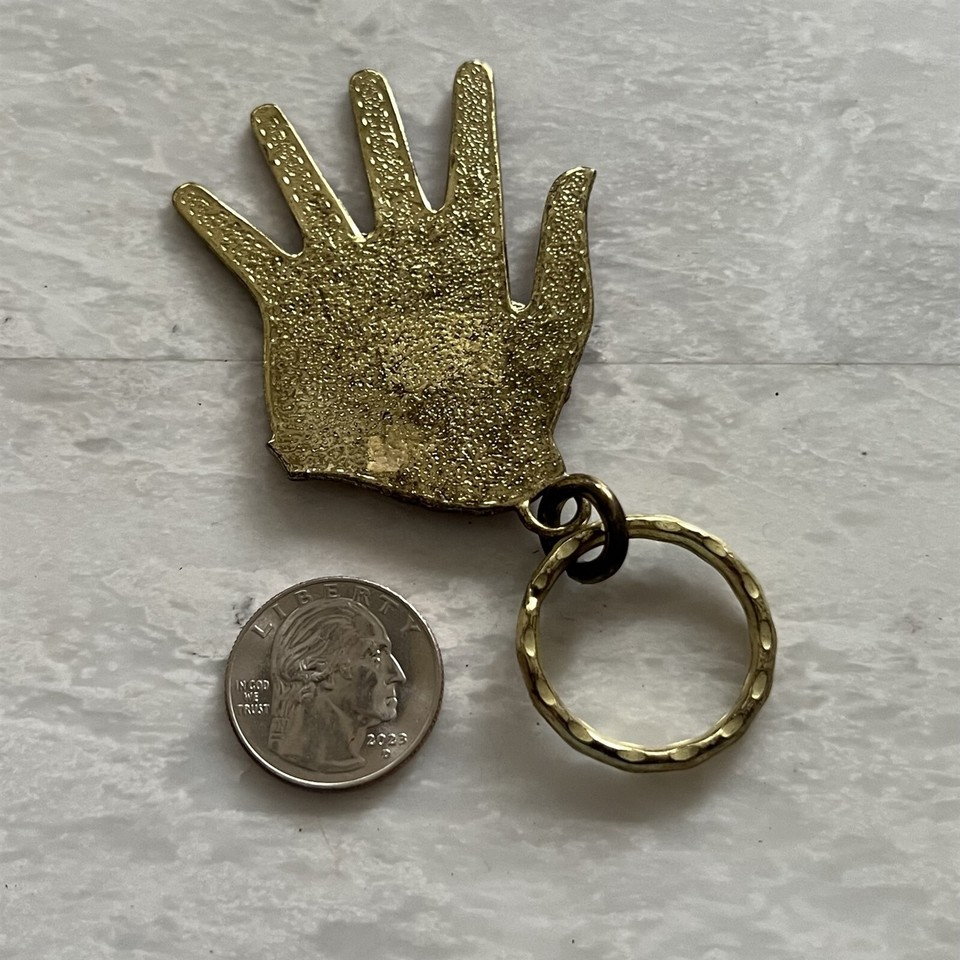 Red Sparkling Hand Gold Tone Metal Jazz Hand Keychain Key Ring #44128 ...