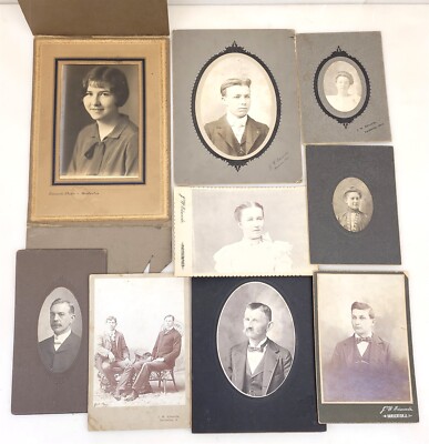 9 Antique B&W Photos Cabinet Cards J.W. Edwards Studio Barberton Ohio ...