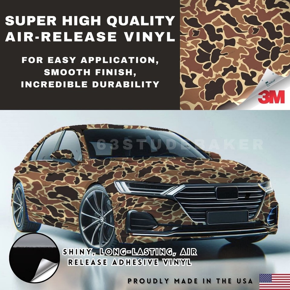 Premium Camouflage Camo Drake Style Car Vinyl Wrap Sticker Decal Sheet ...