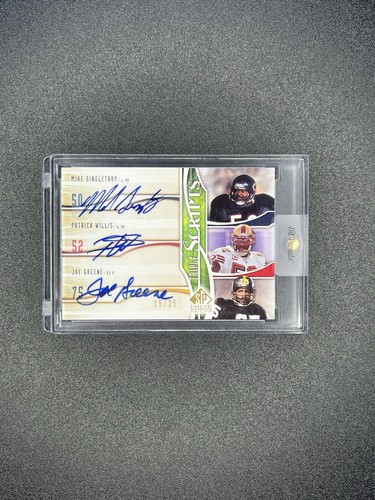 2009 SP Signature Joe Greene Mike Singletary Patrick Willis Triple Auto ...