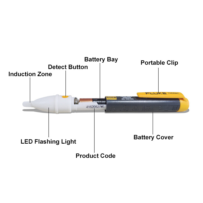 Fluke 2AC VoltAlert Non-Contact VoltAlert Voltage Detector Pen 200 ...