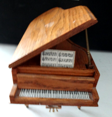 Vintage Nocturne Oak Wood Grain Grand Piano Music Box made in USA | eBay