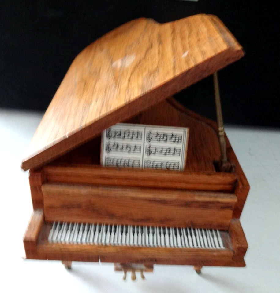 Vintage Nocturne Oak Wood Grain Grand Piano Music Box made in USA | eBay