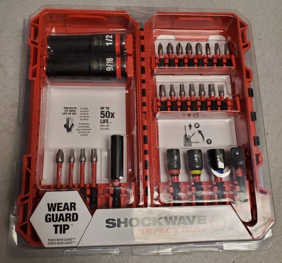 Milwaukee 48-32-4408 Shockwave 26pc Drive & Fasten Bit Set – New, Open ...