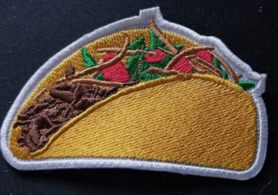 TACO Embroidered Patch worldwide shipping iron and or sewn approx 2 ...