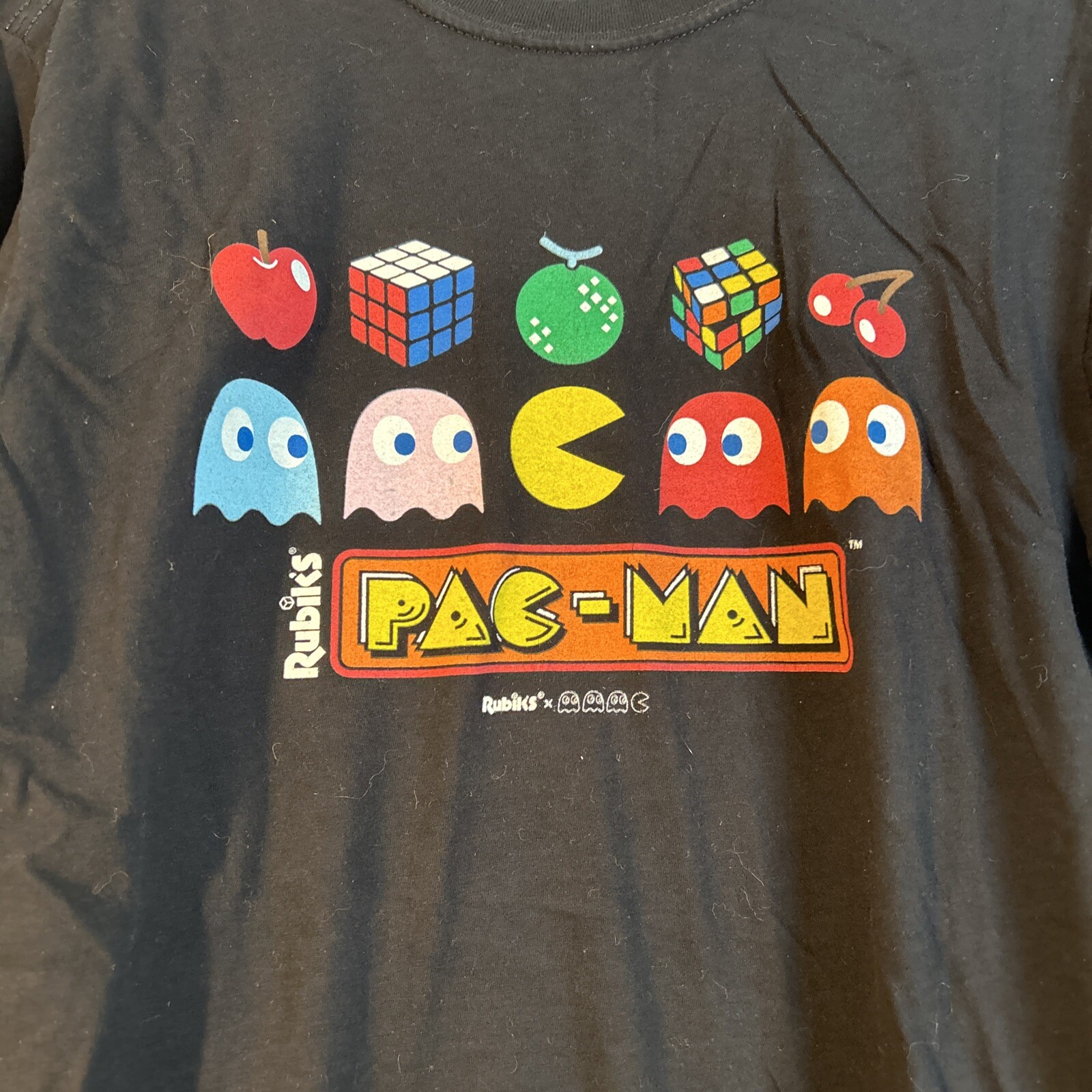Pac-Man Medium Pac-Man X Rubics Cube Collab Promo T-s… - Gem
