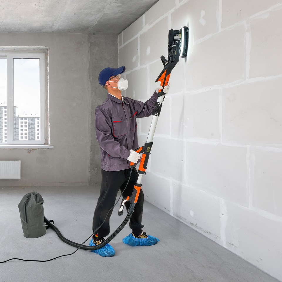 9" Drywall Sander Vacuum System 850W Variable Speeds LED + 12Pcs ...