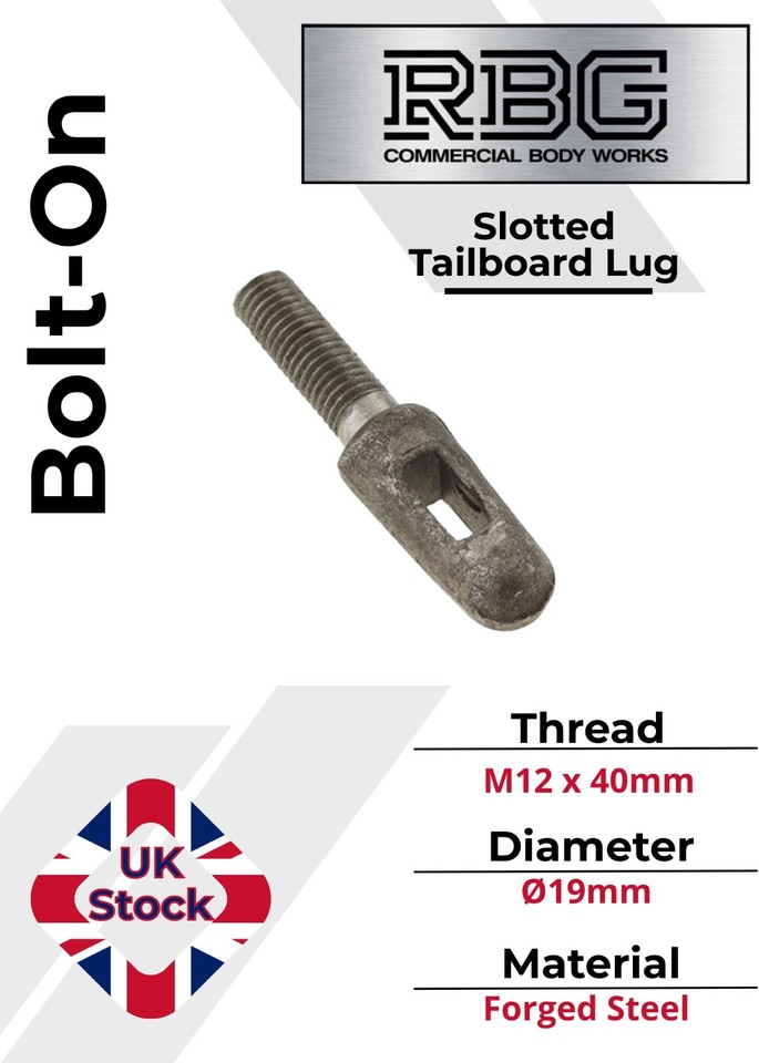 2x Flat Sword Cotter Pin & Chain + BOLT-ON Lugs / Pegs Trailer Truck ...