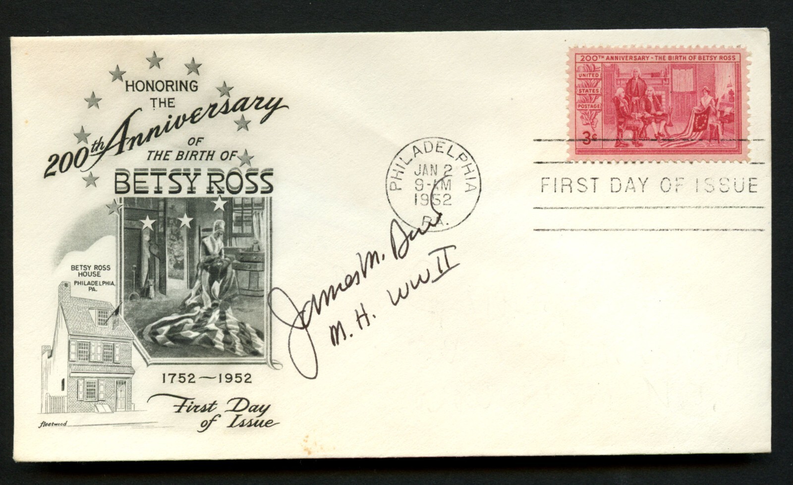 James Burt d2006 signed autograph FDC Medal of Honor Recipient US Army ...