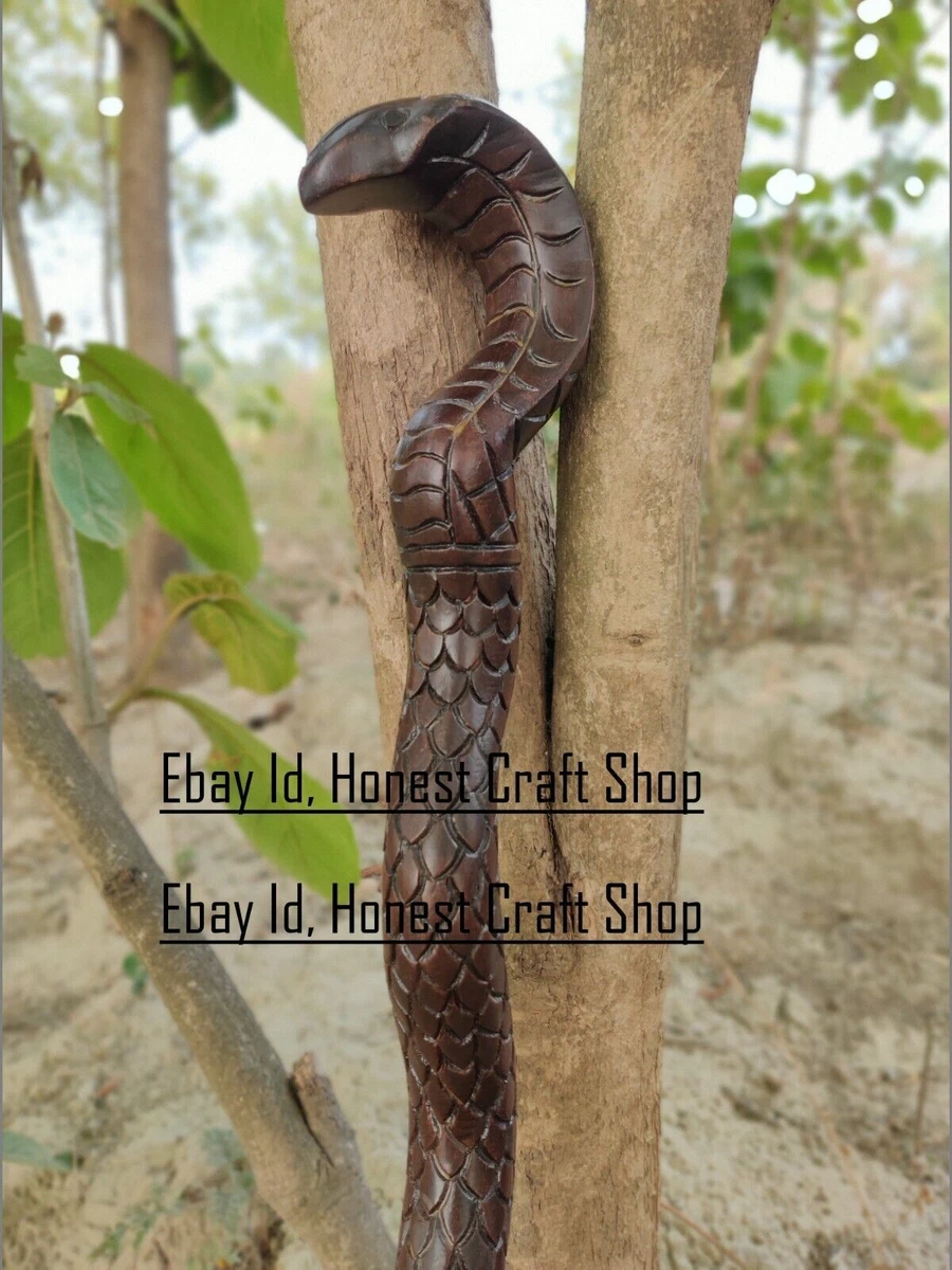 Hand Carved Snake Canes