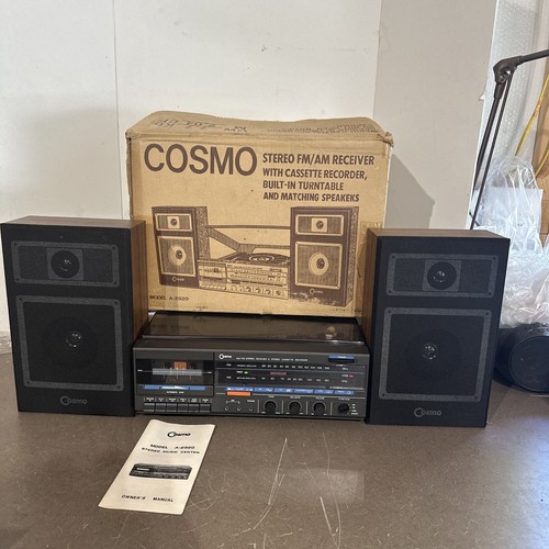 Vintage Cosmo Receiver Record Player Cassette Turn Table Nos TESTED ...