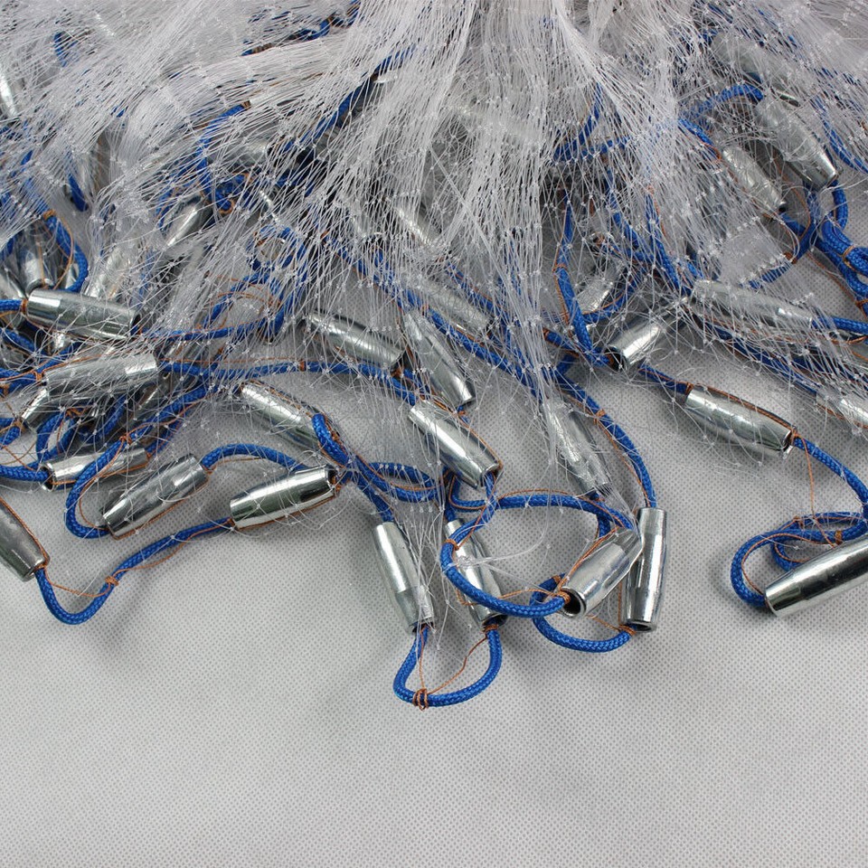 10FT Fishing Cast Net Bait Easy Throw Hand Cast Strong Nylon Trap Line ...