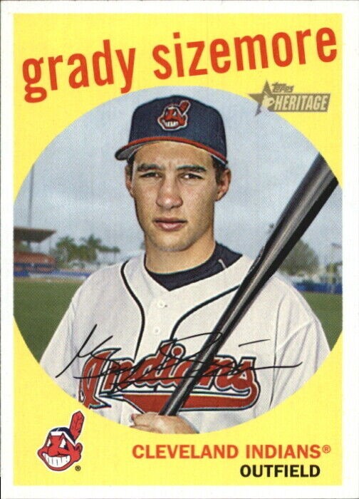 2008 Topps Heritage Cleveland Indians Baseball Card #80 Grady Sizemore ...